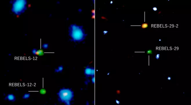 Астрономдор кокусунан мейкиндик менен убакыттын четинен эки галактиканы табышат 107981_1