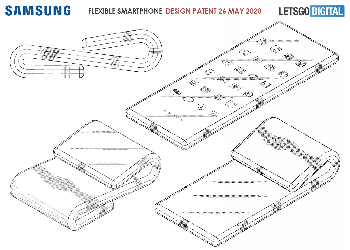 Samsung ике урында бөкләнгән смартфонны патентлый