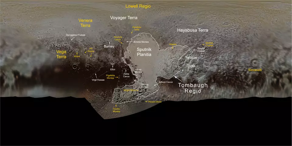 एल्केनो पर्वत, सिमोनेली क्रेटर, पिरी क्लिफ: खगोलशास्त्रज्ञांनी प्लूटोवर 14 नवीन ऑब्जेक्ट नावे मंजूर केली 47084_1