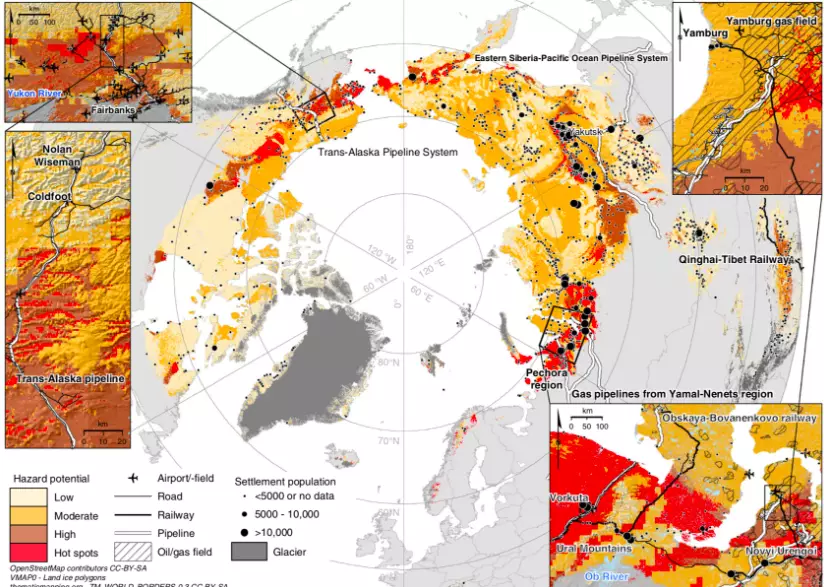 Lebur permafrost bakal ngancurkeun sapertilu sadaya infrastruktur Arktik dina sababaraha taun ka pengker 47127_1