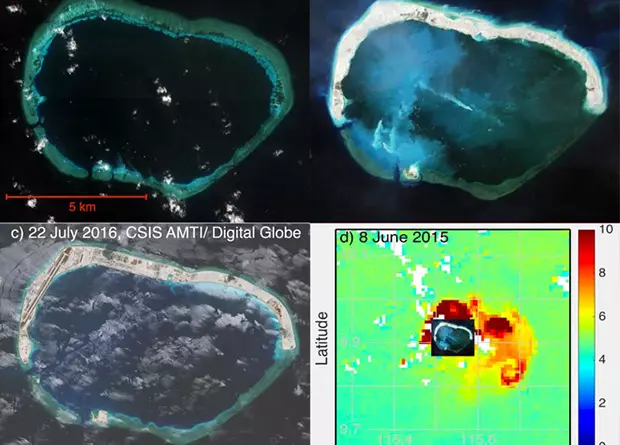 Orang Cina telah mencipta sebuah pulau buatan di Laut China Selatan. Kerosakan alam sekitar 200 kali lebih besar dari kawasannya 49959_1