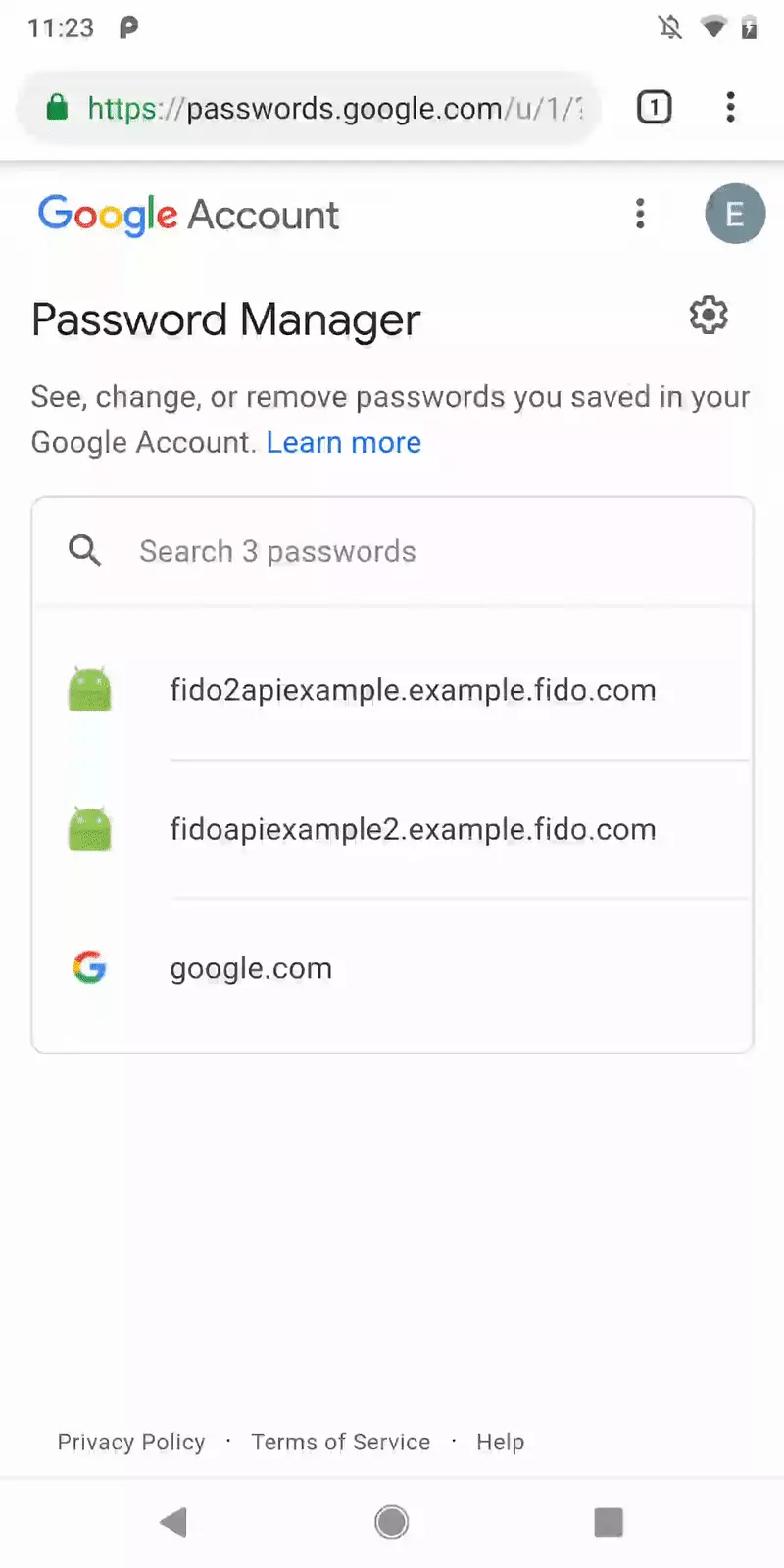 Google toets die vervanging van 'n wagwoord vir vingerafdrukke 52501_1