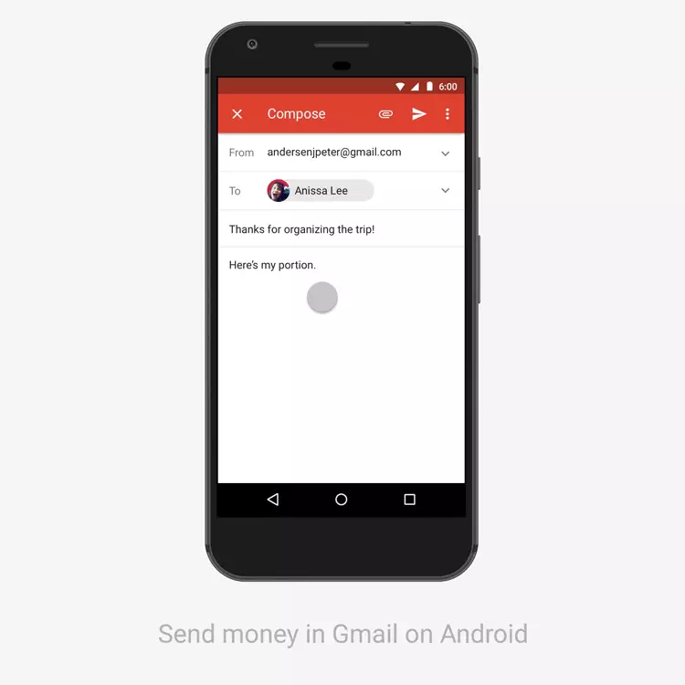 Google Mail Androidis pakub nüüd rahaülekandeid 57181_1