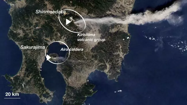 Ondergrondse verbinding gevonden tussen twee vulkanen in het zuiden van Japan 58522_1