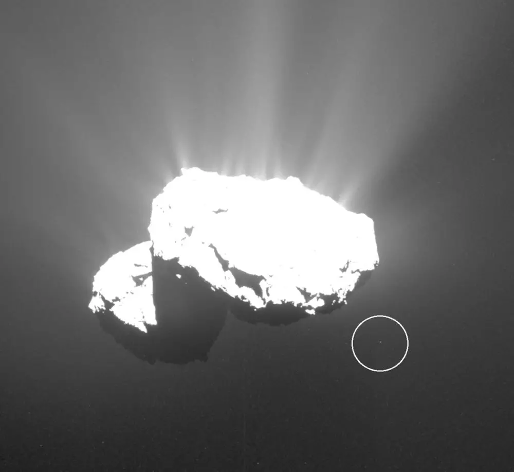 Ang Comet Churyumov-Gerasimenko ay may isang maliit na pansamantalang buwan 63044_1