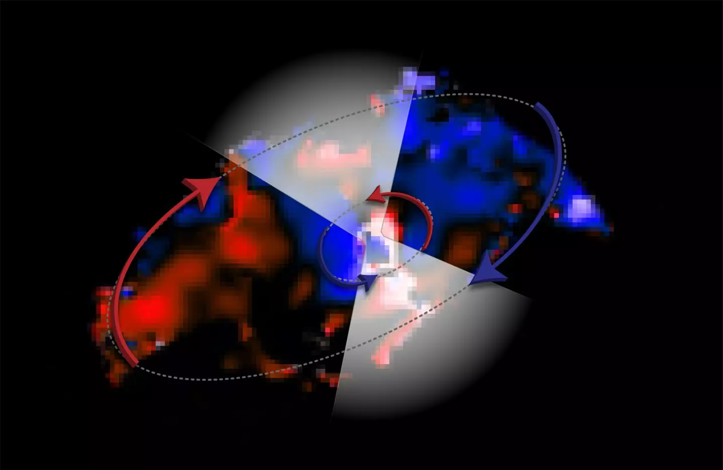 Astronomowie odkryli galaktykę z dwoma pierścieniami chmur krążącymi wokół czarnej dziury w przeciwnych kierunkach 71632_1